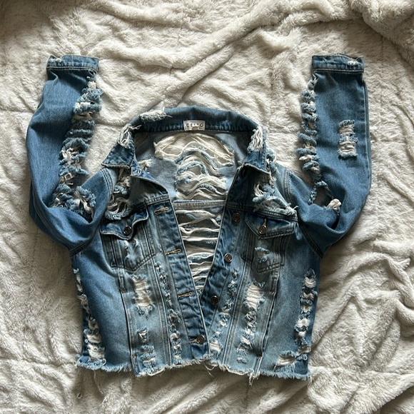 Cello | Jackets & Coats | Ripped Jeans Jacket | Poshmark